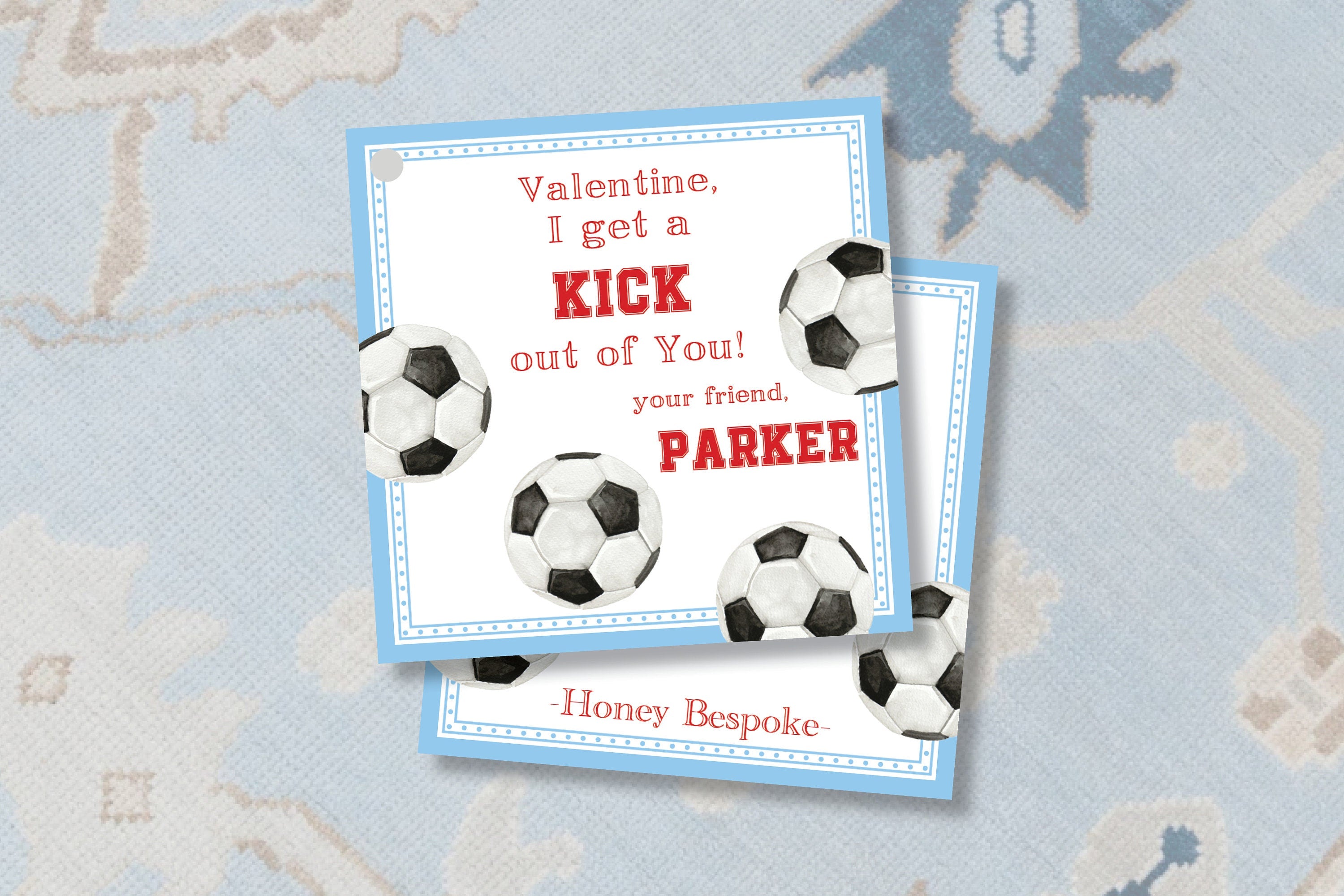 Watercolor Soccer Ball Valentines Tags - Printable Class Treat Tags fo ...