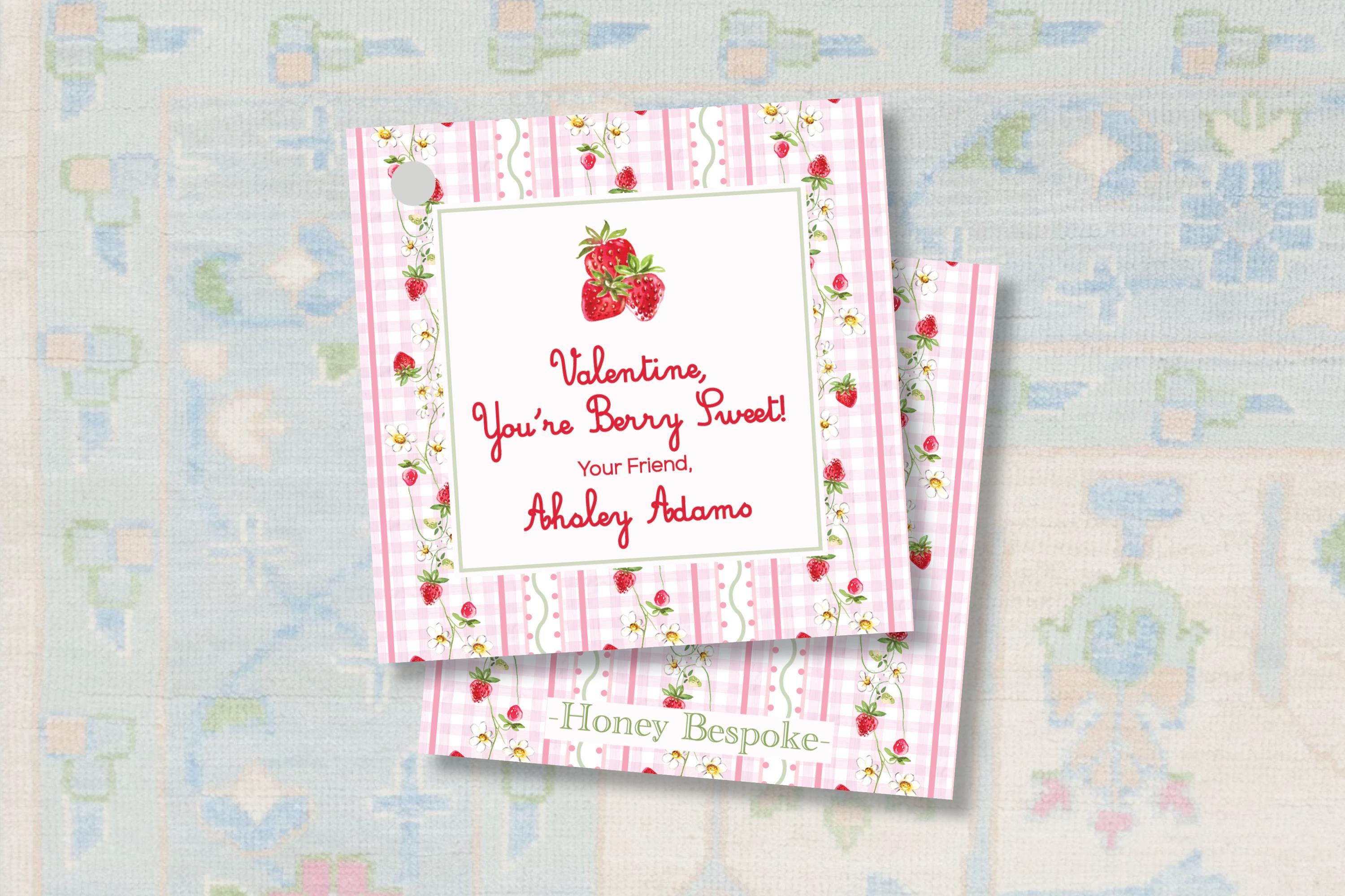 Berry Sweet Valentine Tags - Printable Strawberry Gift Tags for Classr ...