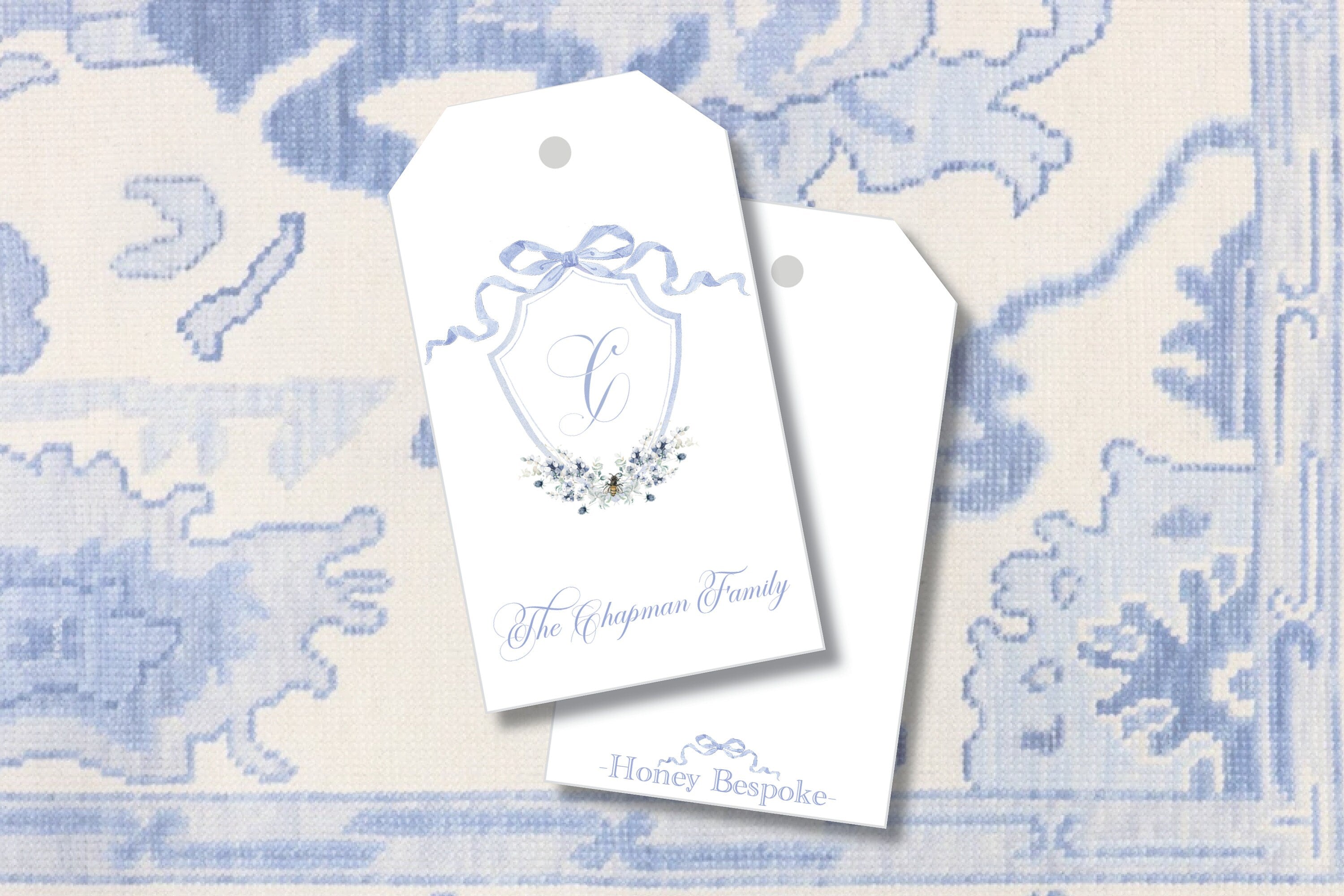Elegant Watercolor Crest Gift Tags – Honey Bespoke